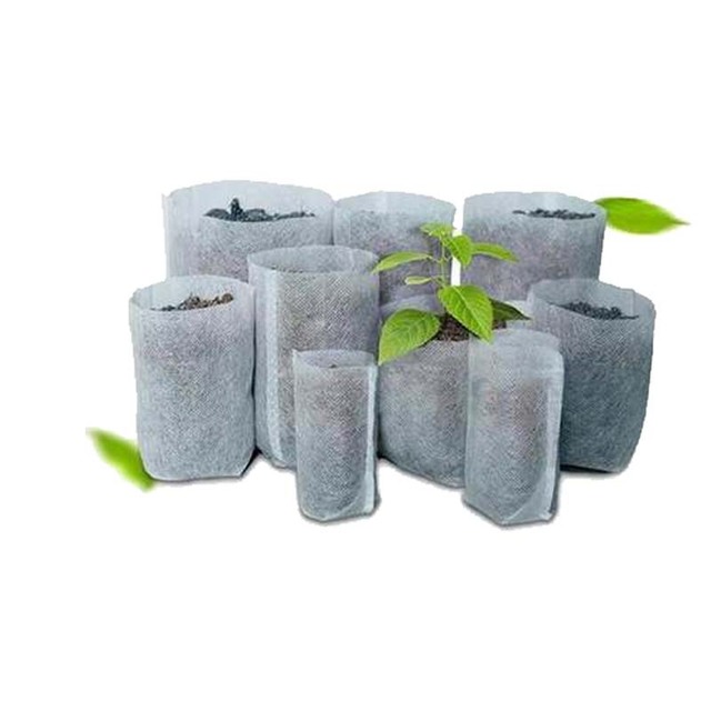 Outdoor white fabric grow bag